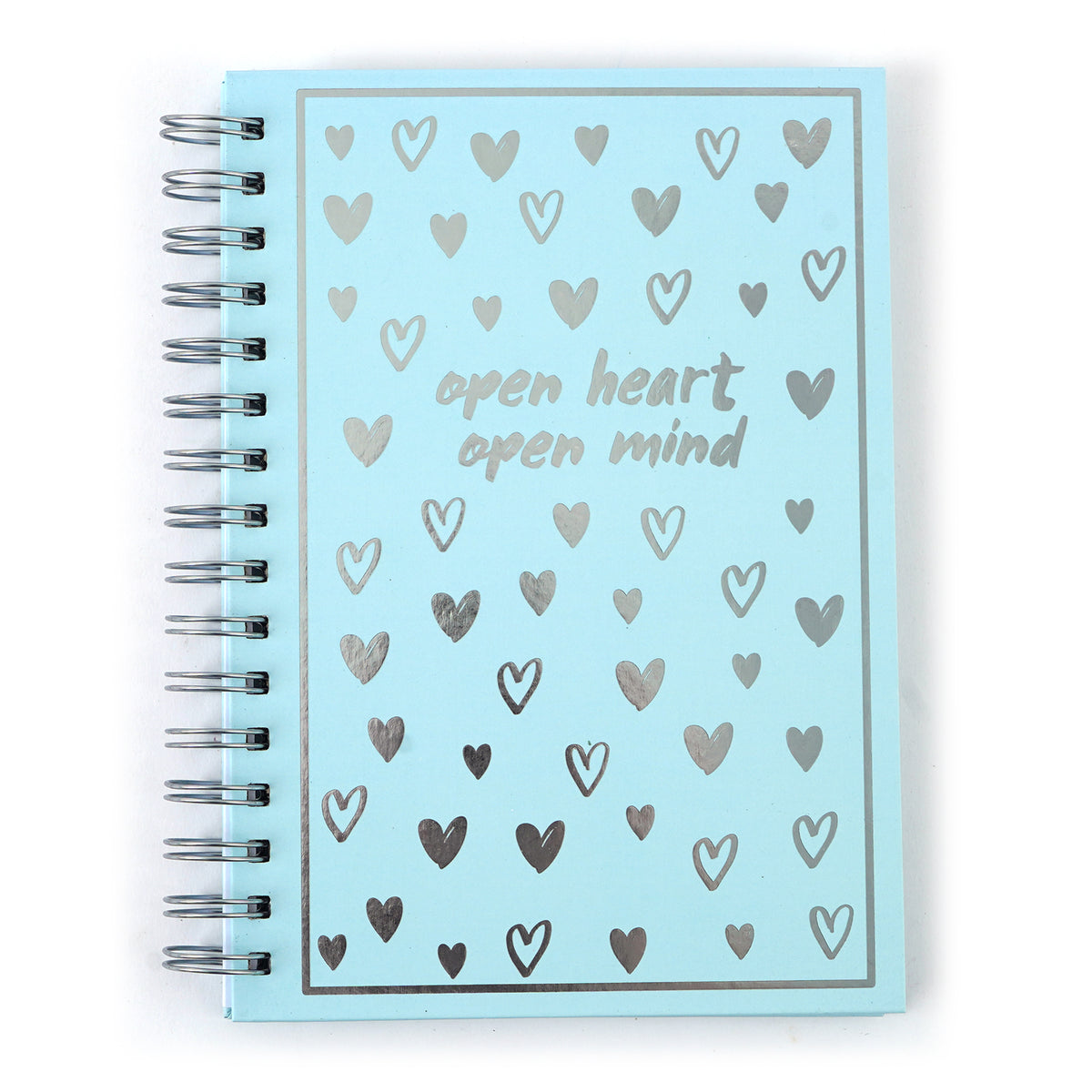 100 Sheet Hard Cover Journal Inspire Me Hearts, Hot Stamp, 8.5"X6" | FLOMO/Nygala Corp.