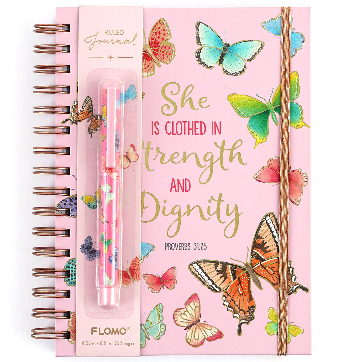 160Sht/320Pge Jumbo Spiral Chunky Journal W/Pen, 8.5" X 6.25" | FLOMO/Nygala Corp.