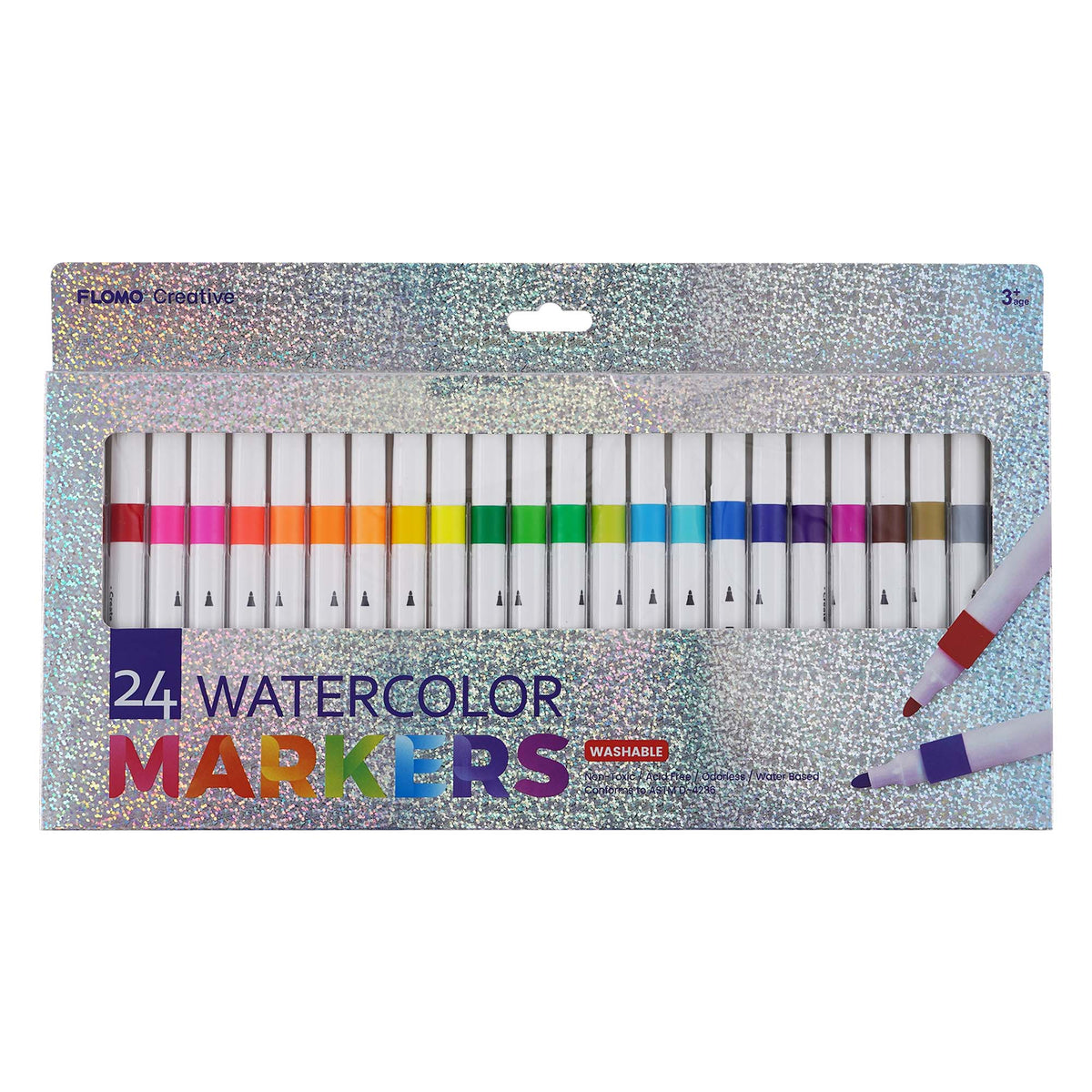 24Ct Bullet Tip Watercolor Markers | FLOMO/Nygala Corp.