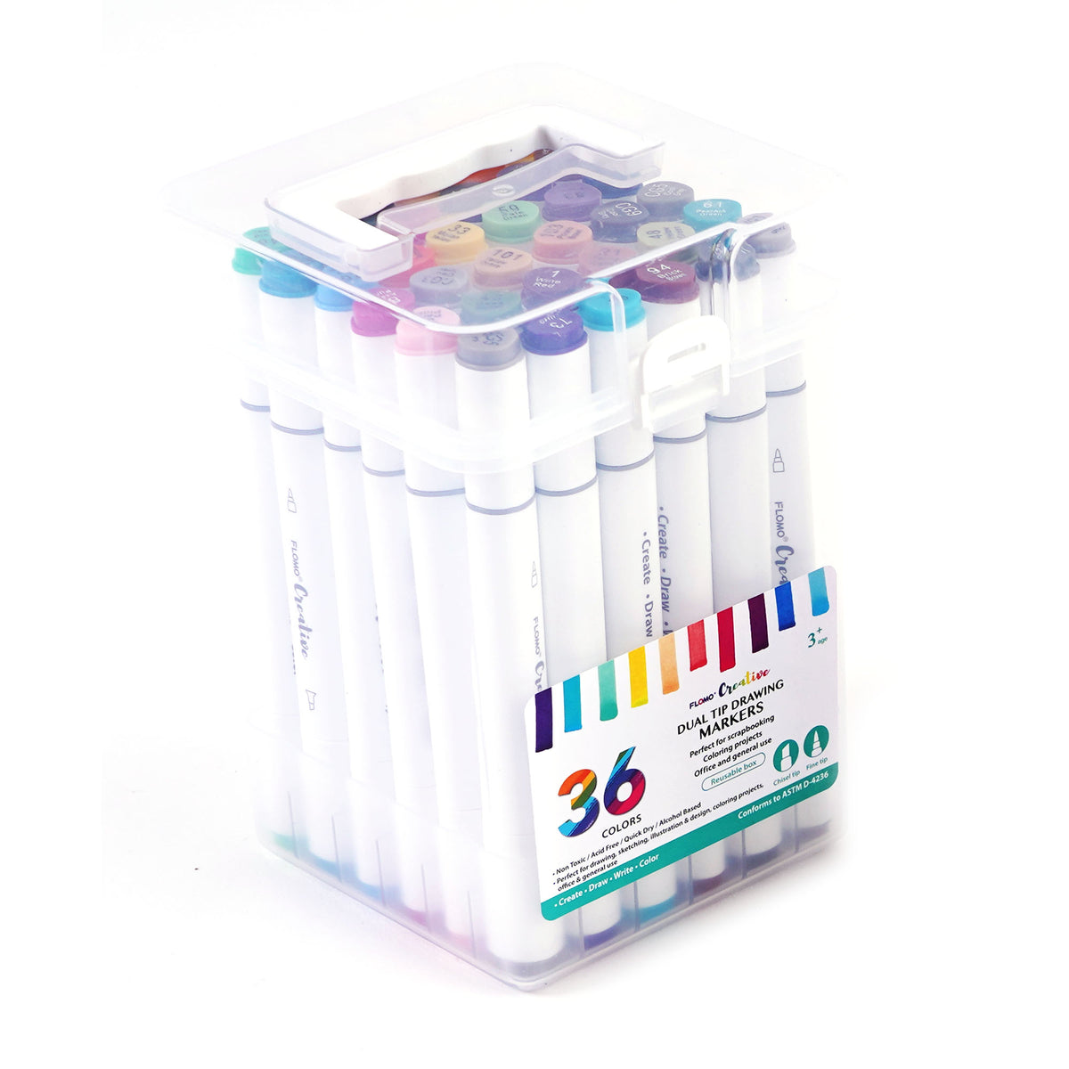 36Pc Dual Tip Markers,36 Colors | FLOMO/Nygala Corp.