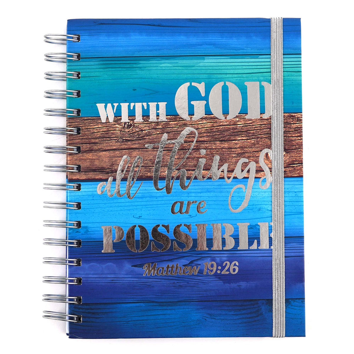 160 Sheet/320 Pg Hot Stamp Spiral Journal Woodgrain Prayer, 8.5"X6.25 ...