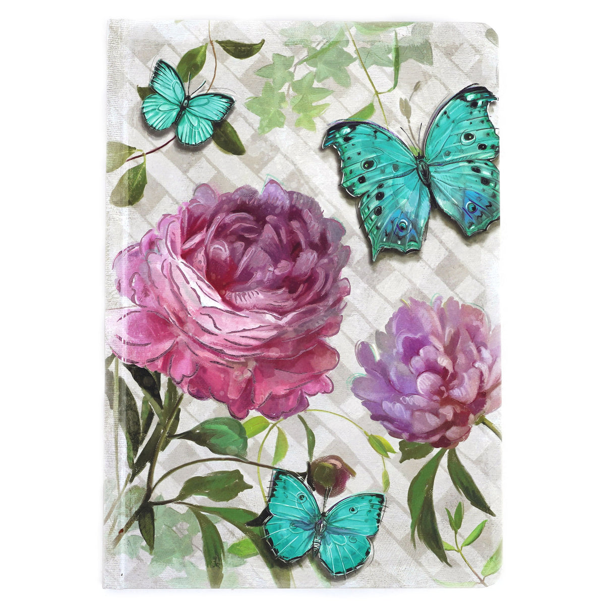140Sht Bookbound Textured Paper Journal W/Hot Stamp, Butterfly Garden ...