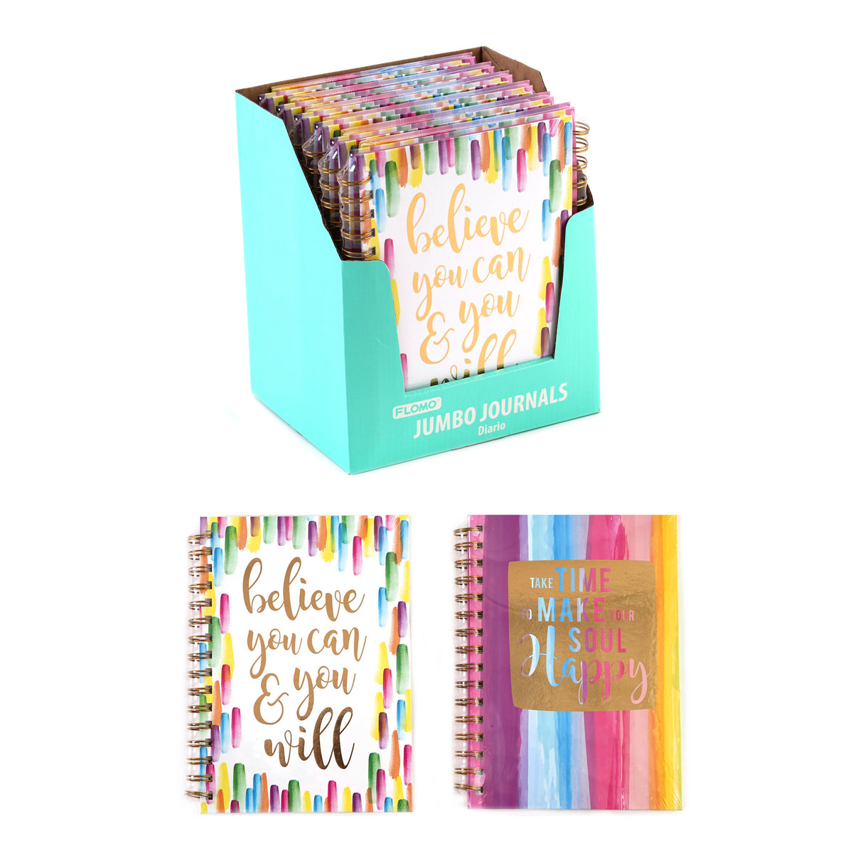 100 Sht Rainbow Soul Hot Stamp Hard Cover Journal, 8.5"X6", 2 Designs ...