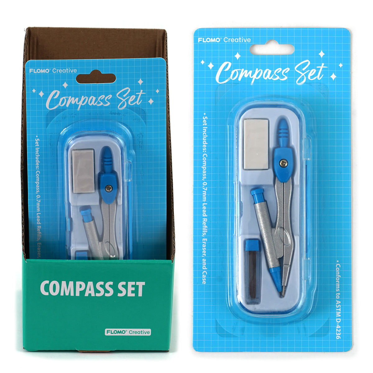 Metal Compass Set, Blue | FLOMO/Nygala Corp.
