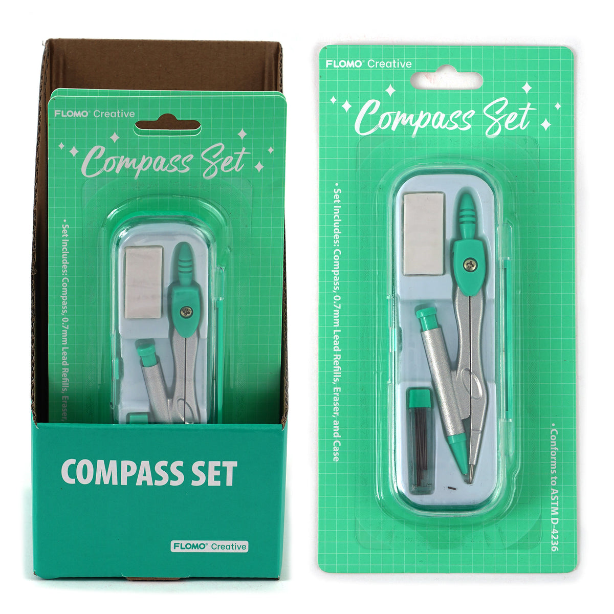 Metal Compass Set, Green | FLOMO/Nygala Corp.