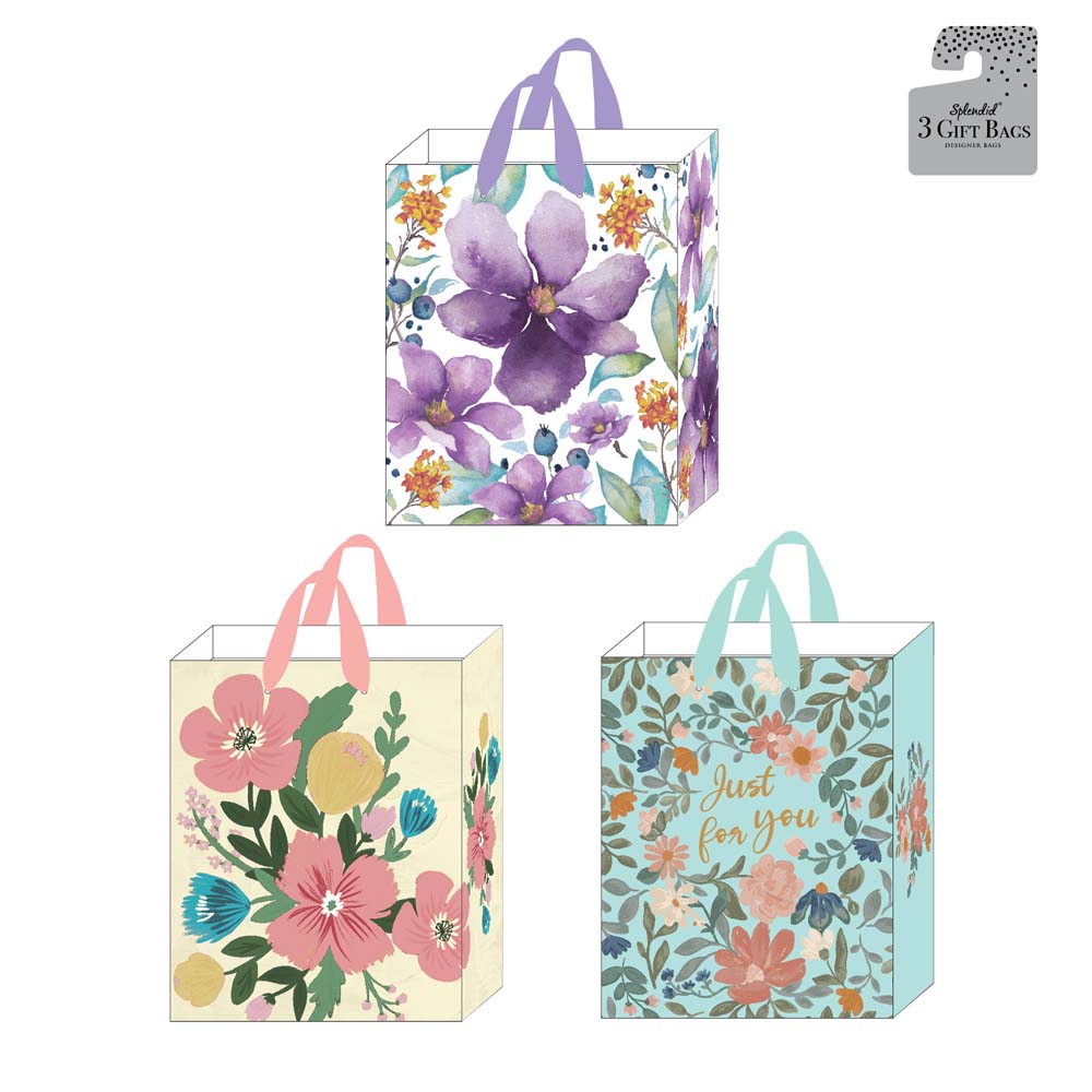 Large Prettiest Of Florals Hot Stamp Gift Bag, 3 Designs | FLOMO/Nygala ...