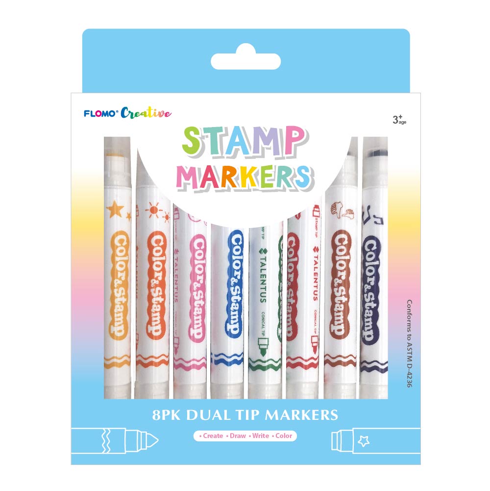 8Ct Double-Ended Stamp Markers | FLOMO/Nygala Corp.