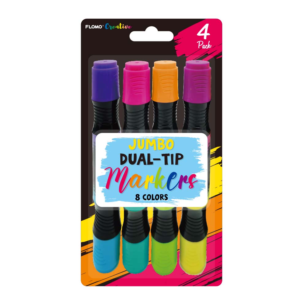 4Ct/8 Colors Jumbo Markers | FLOMO/Nygala Corp.