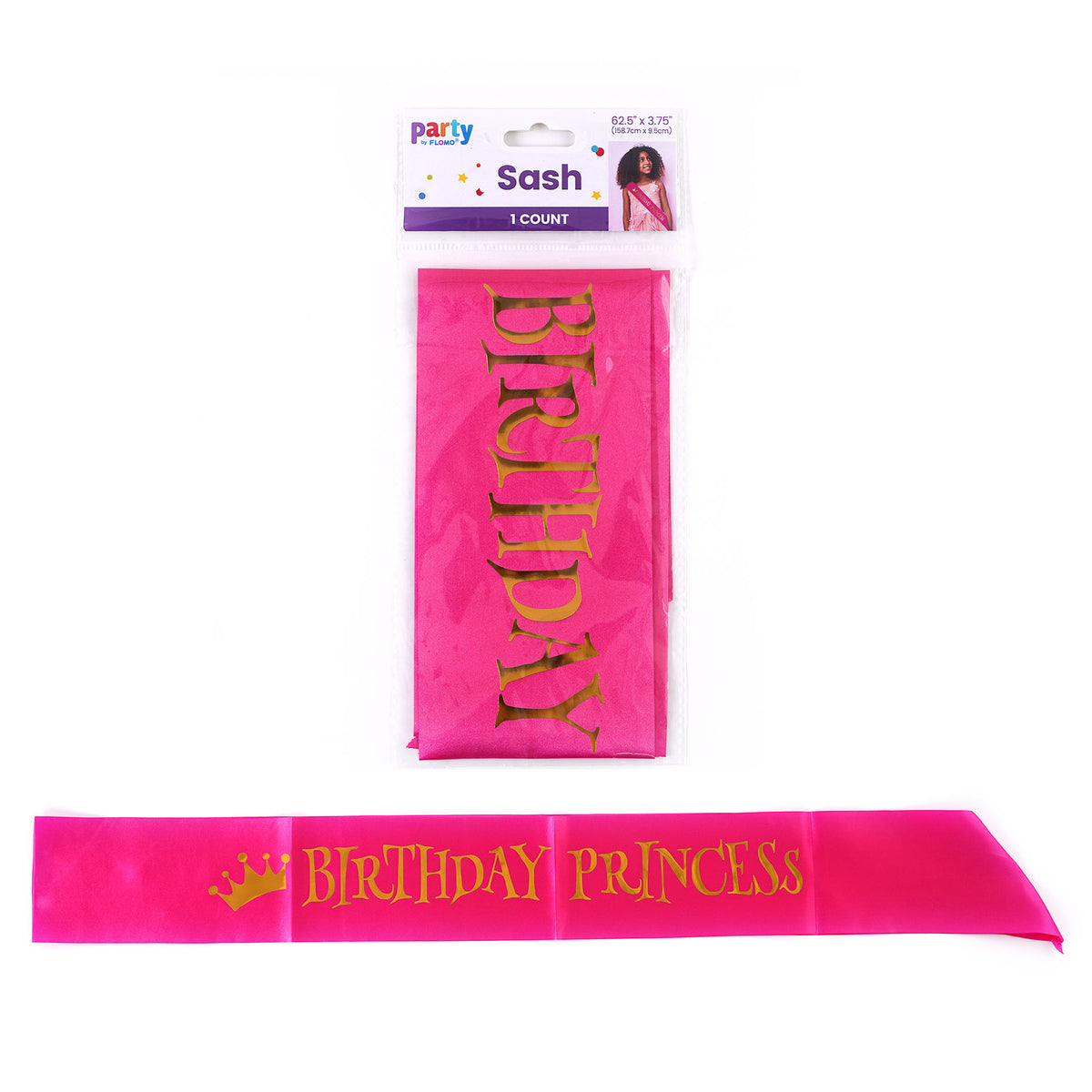 Birthday Princess Sash 62.5"L X 3.75"W Gold Hot Stamping | FLOMO/Nygala ...