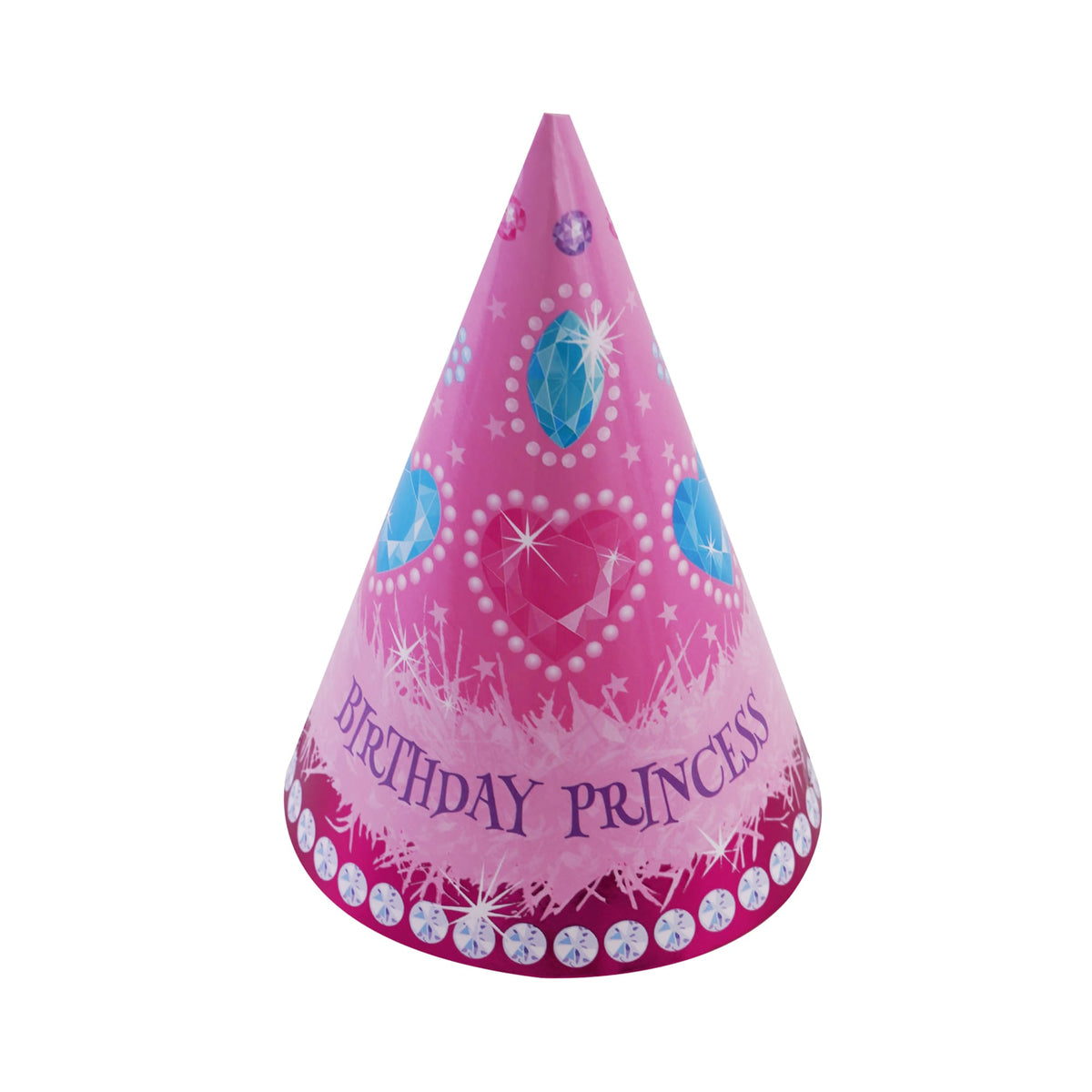 8Pk Birthday Princess Party Hats W/ Hot Stamp | FLOMO/Nygala Corp.
